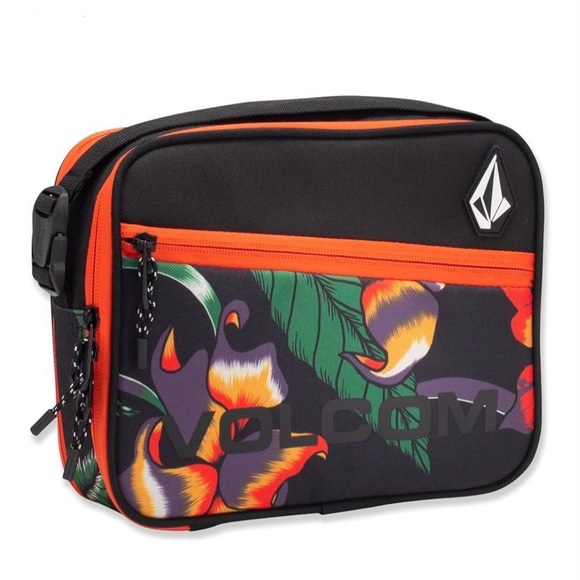 Volcom | Bags | Nwt Volcom Insulated Bag Lunch Box Black Floral Print ...
